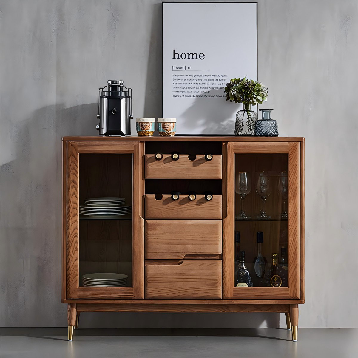 Corrigan Studio® 39.37"Modern Minimalist Solid Wood Storage Wine Cabinet | Wayfair